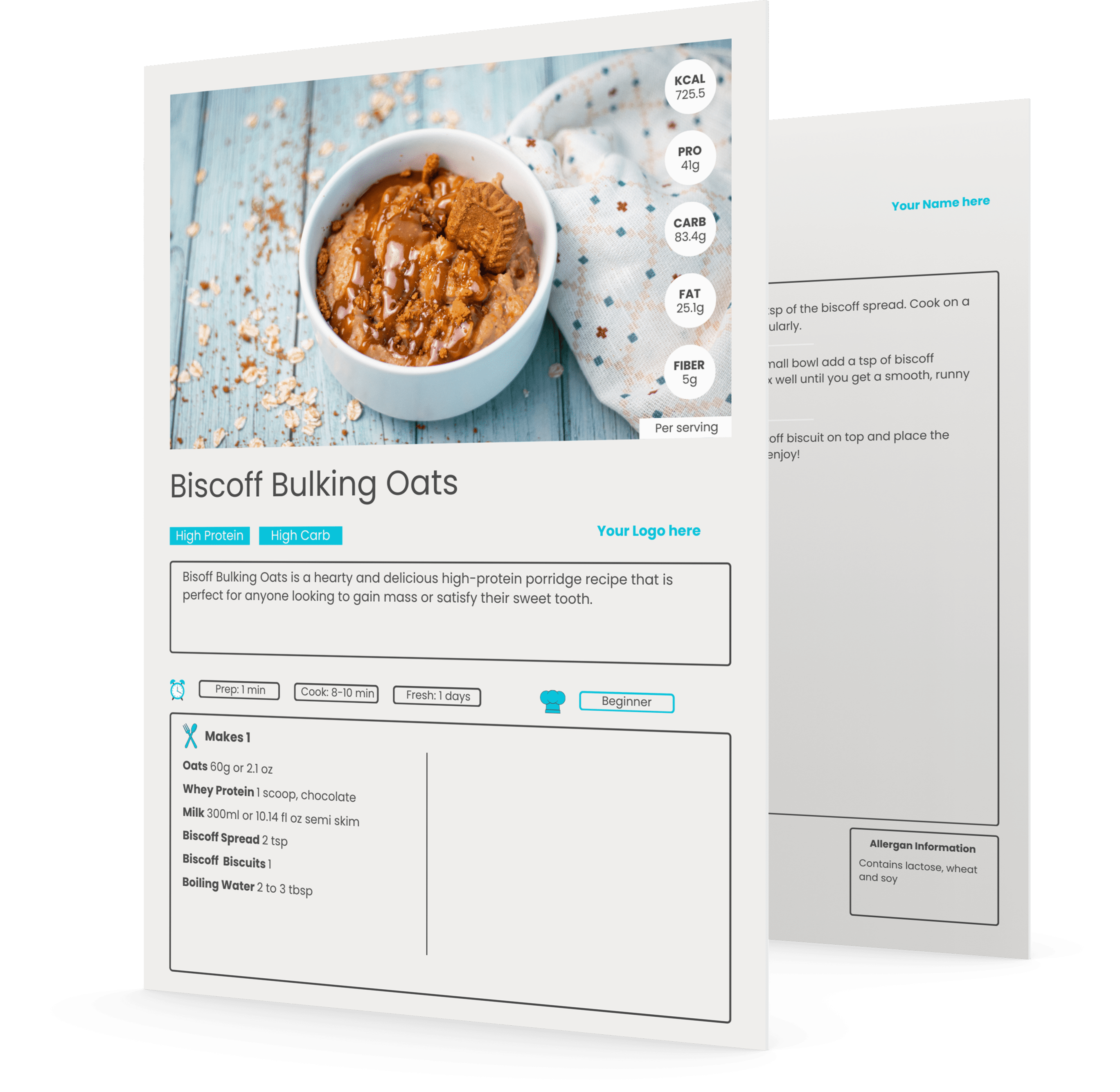 Unbranded Client Recipe Packs